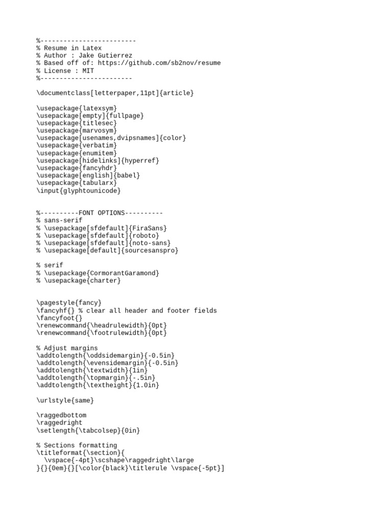 Sample Resume Code | PDF
