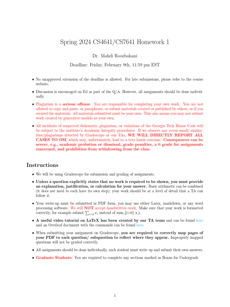 CS ML HW1 Solution | PDF
