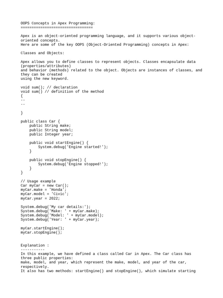OOPS_Apex | PDF