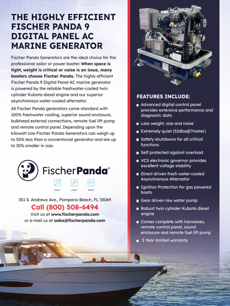 Fisher Panda 9kw-AC-Sheet | PDF | Electric Generator | Engines