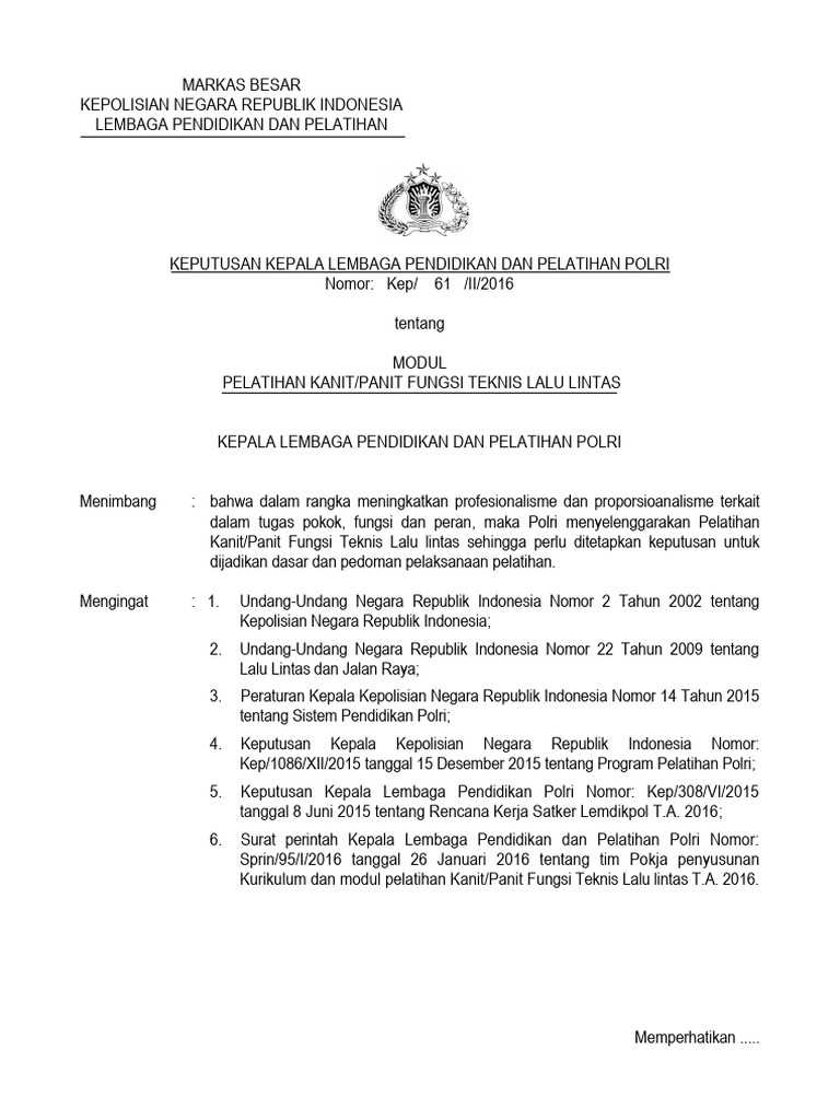 Kep Modul Lantas | PDF