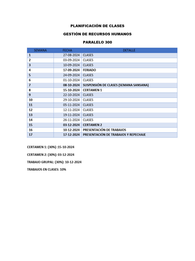 Planificación de Clases | PDF