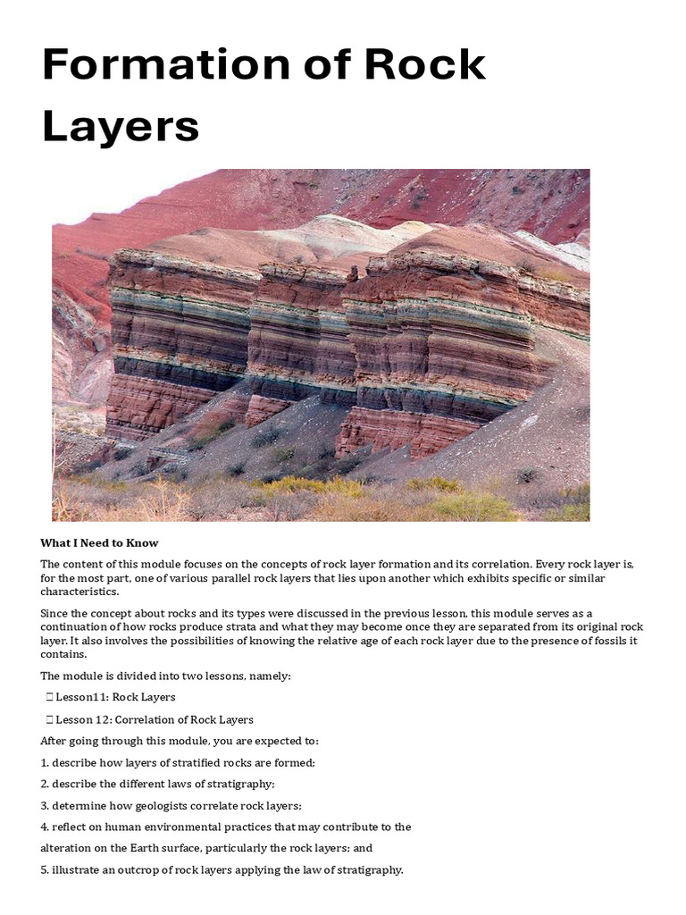 Lesson 11 12 Formation of Rock Layers | PDF