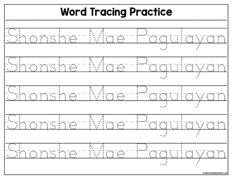 Word - Tracing - Practice C739 6D2E 1291 | PDF