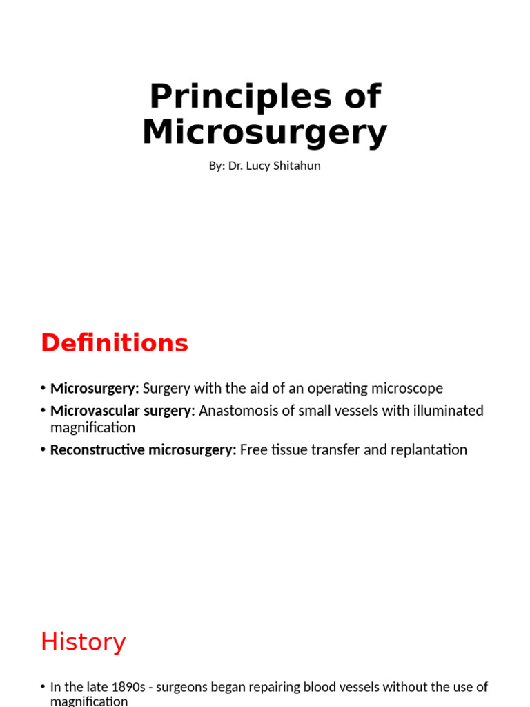 Principles of Microsurgery | PDF