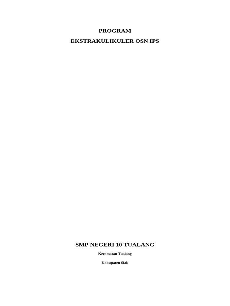 Program Ekstrakulikuler Ips | PDF