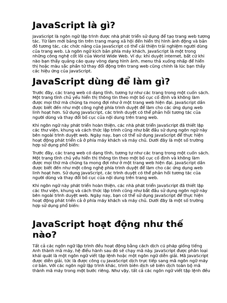 JavaScript Là Gì | PDF