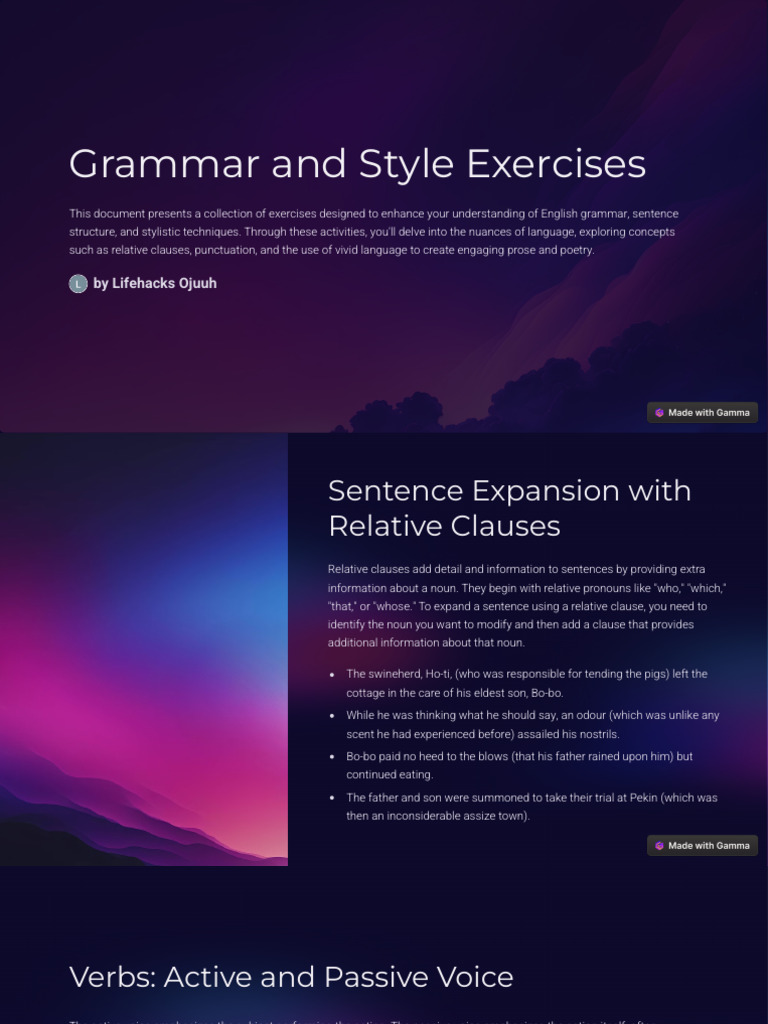 2 Grammar and Style Exercises | PDF