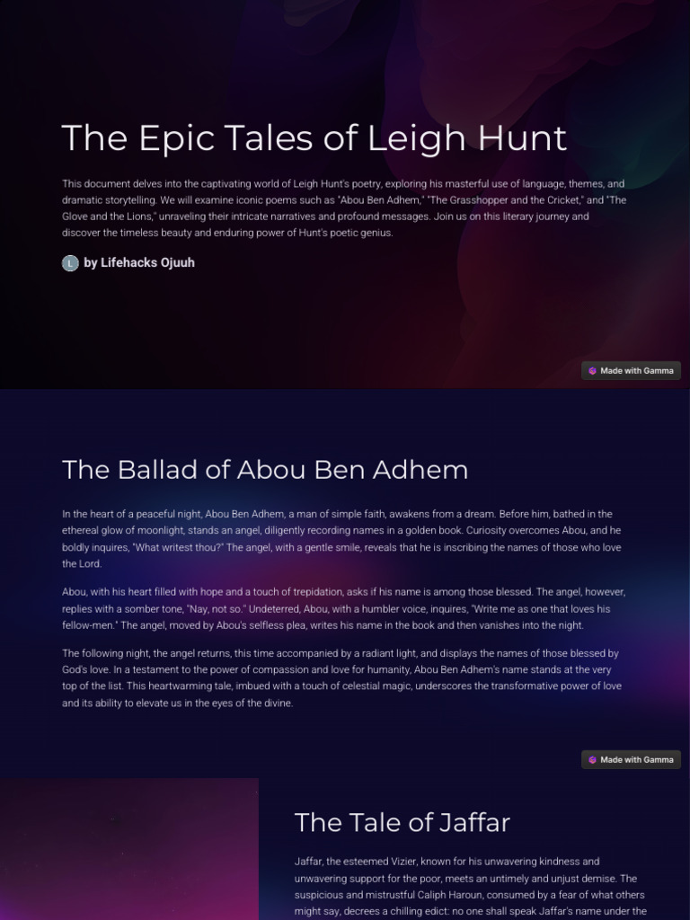 3 The Epic Tales of Leigh Hunt | PDF