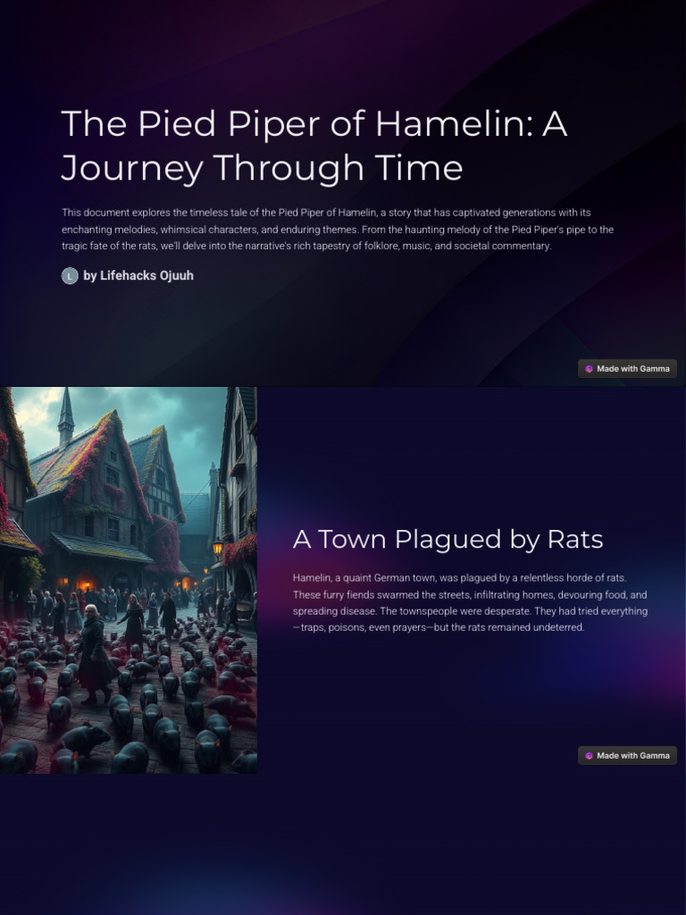 Pied Piper of Hamelin: Timeless Tale | PDF | Supernatural Legends | Poetry