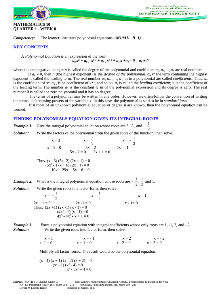 MATH 10 - Q1 - WK8 | PDF