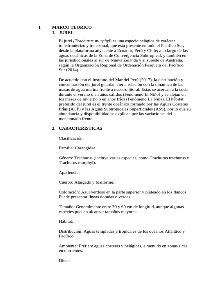 Marco Teorico Jurel | PDF | Home & Garden | Science & Mathematics