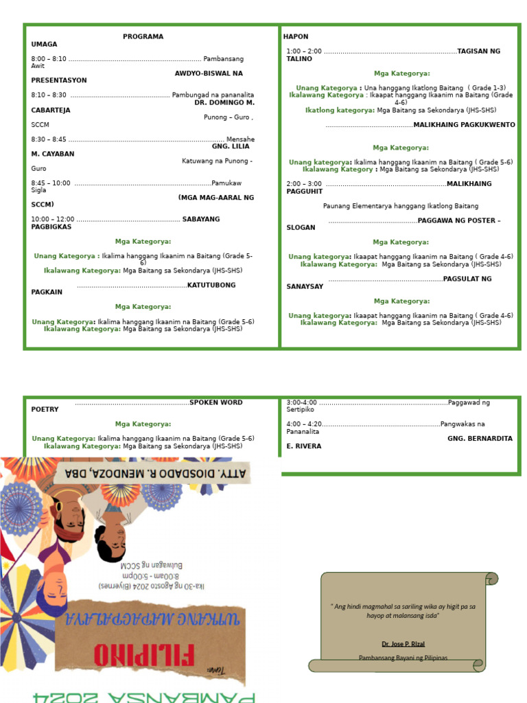 Buwan NG Wika Program - Not Yet Approve | PDF