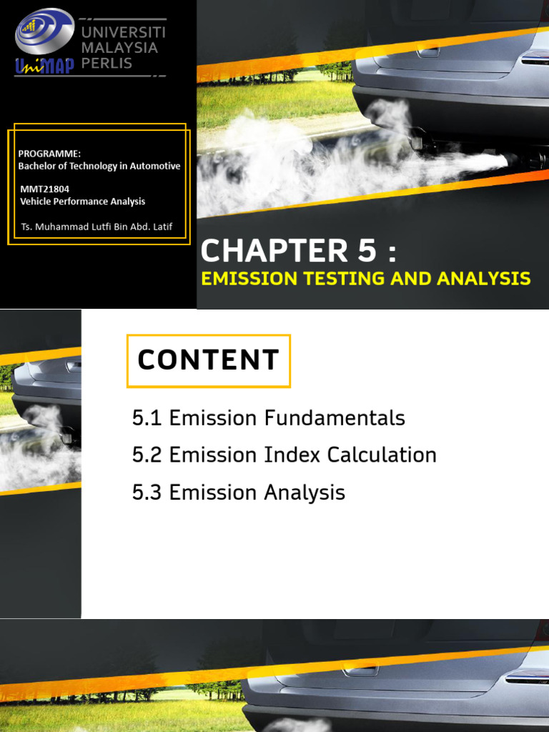 Chapter 5 Emission Testing and Analysis | PDF