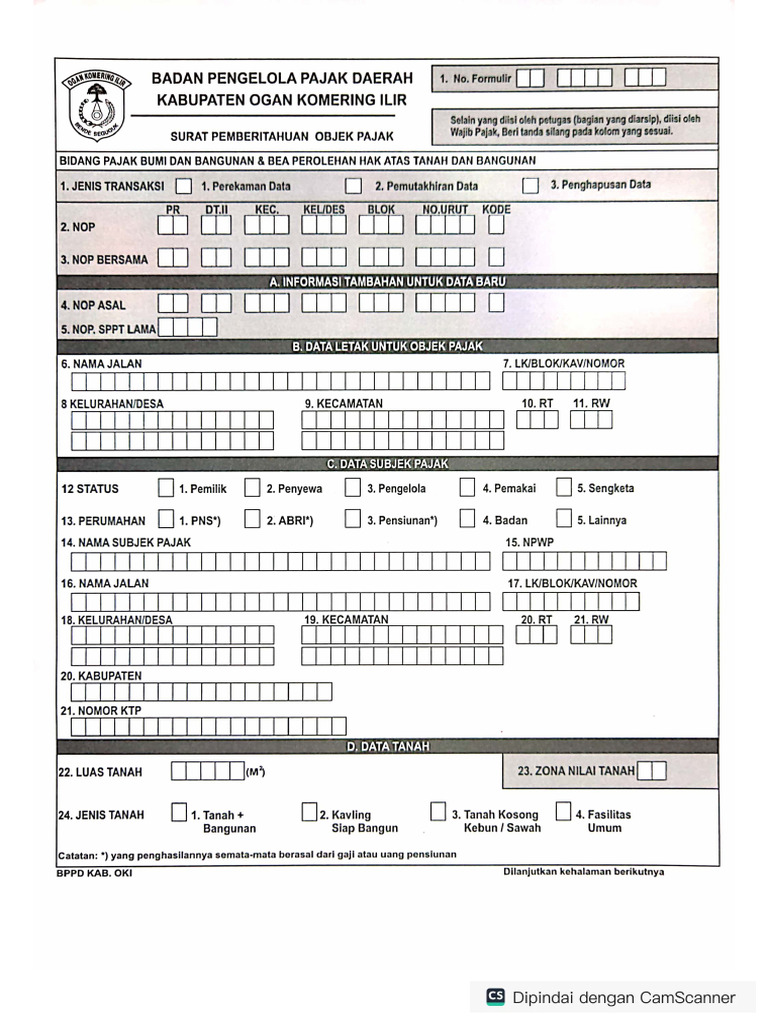 SPOP DAN SYARAT PBB-1 | PDF
