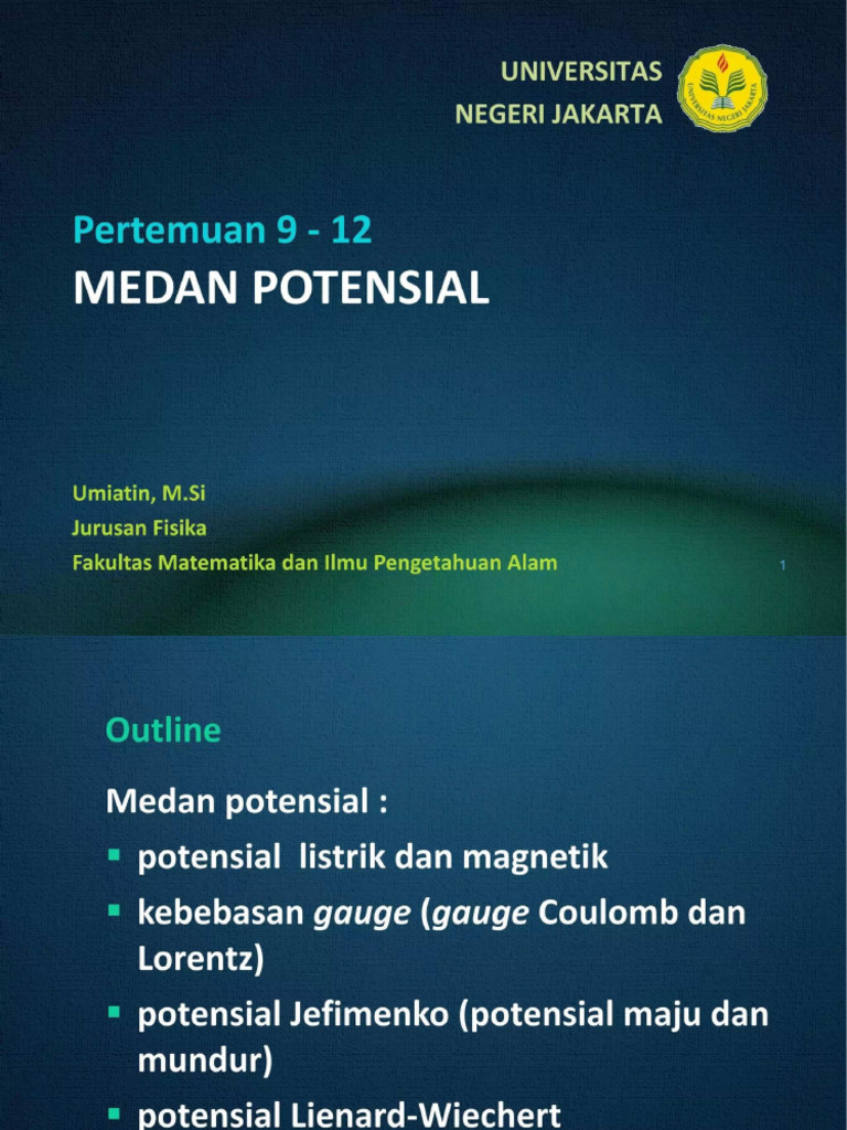 PDF Teori Medan Elektromagnet 9 12 Medan Potensial Potensiallistrik | PDF