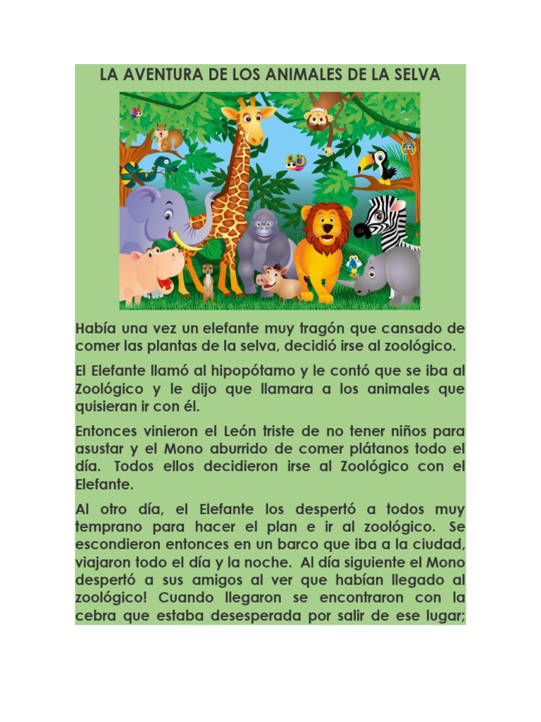 La Aventura de Los Animales de La Selva | PDF