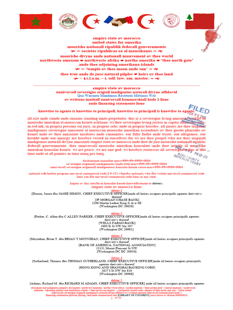 Unniversall Sovereigne Kommerciall Kode 1 Liene Finansing Statemente ...