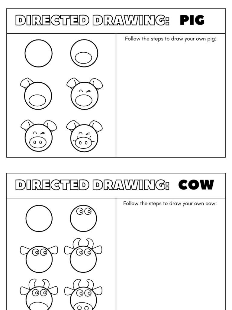Animal Directed Drawing Worksheets | PDF