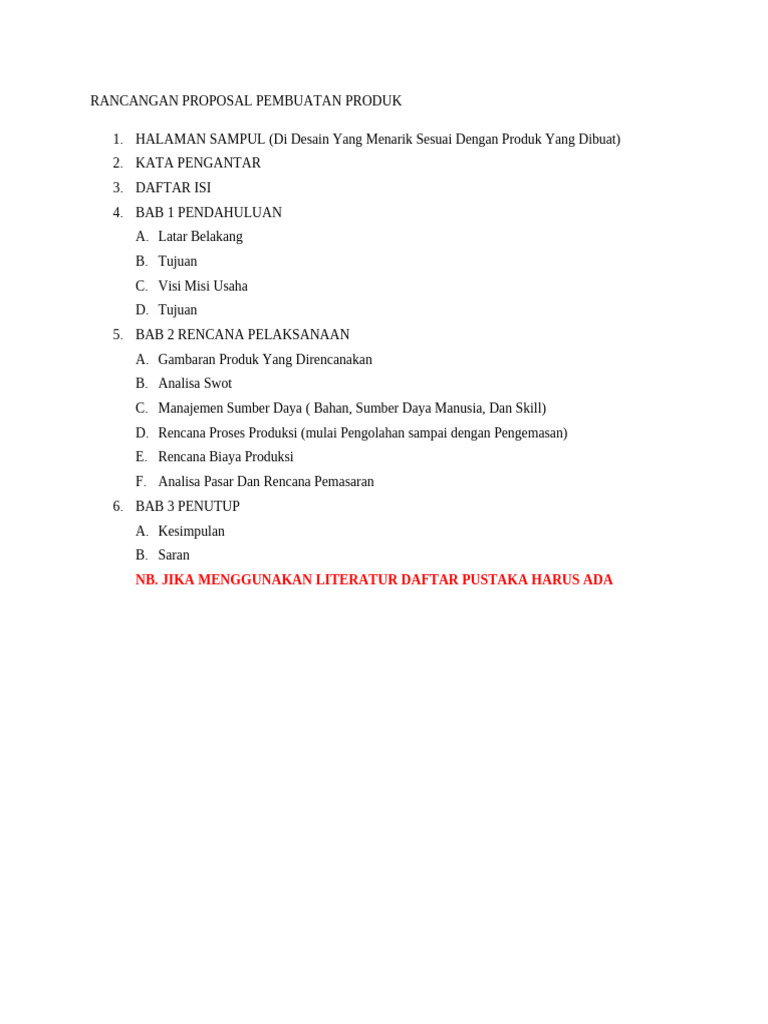 Proposal Pembuatan Produk | PDF