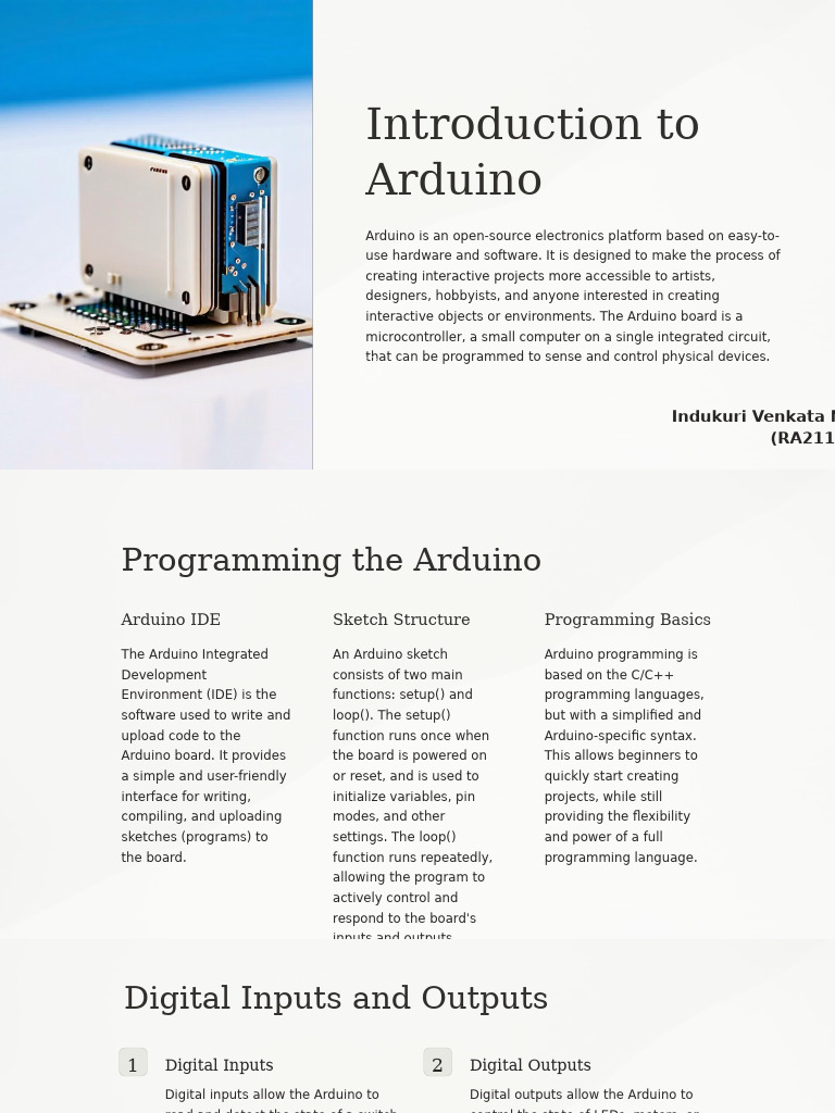 Introduction To Arduino Mooc | PDF