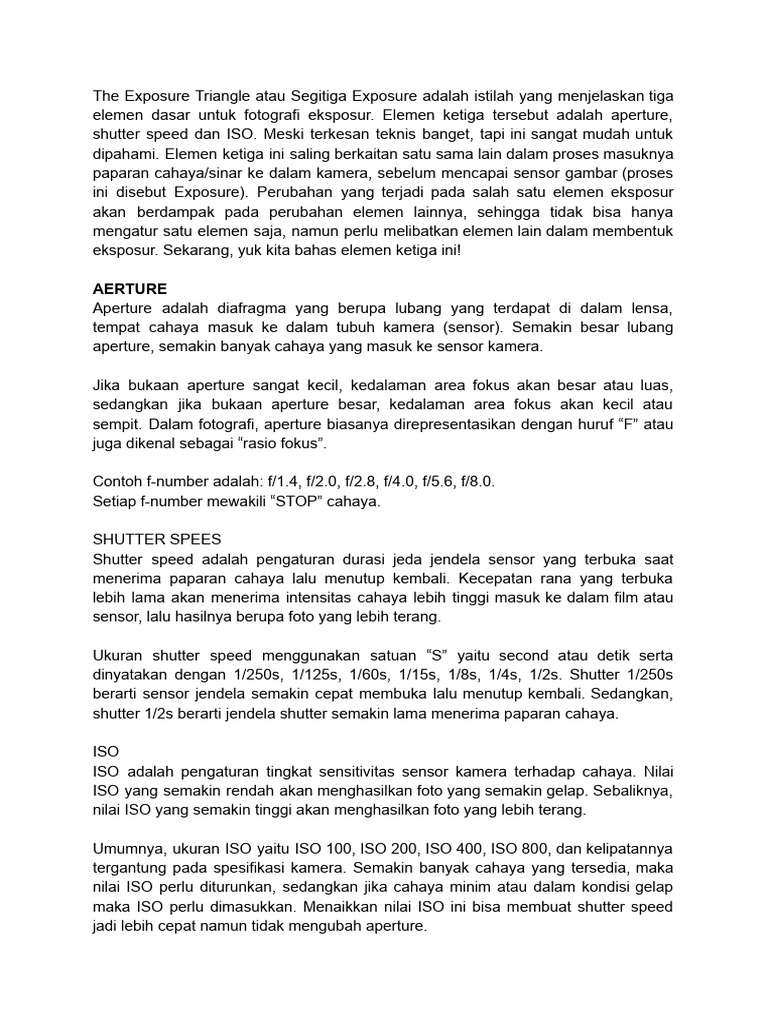 Segitiga Exposure Romi Dkv d | PDF