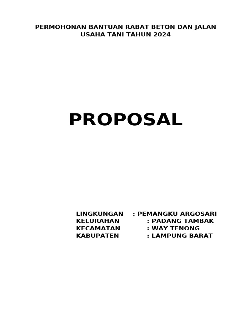 Proposal Rabat Jalan | PDF