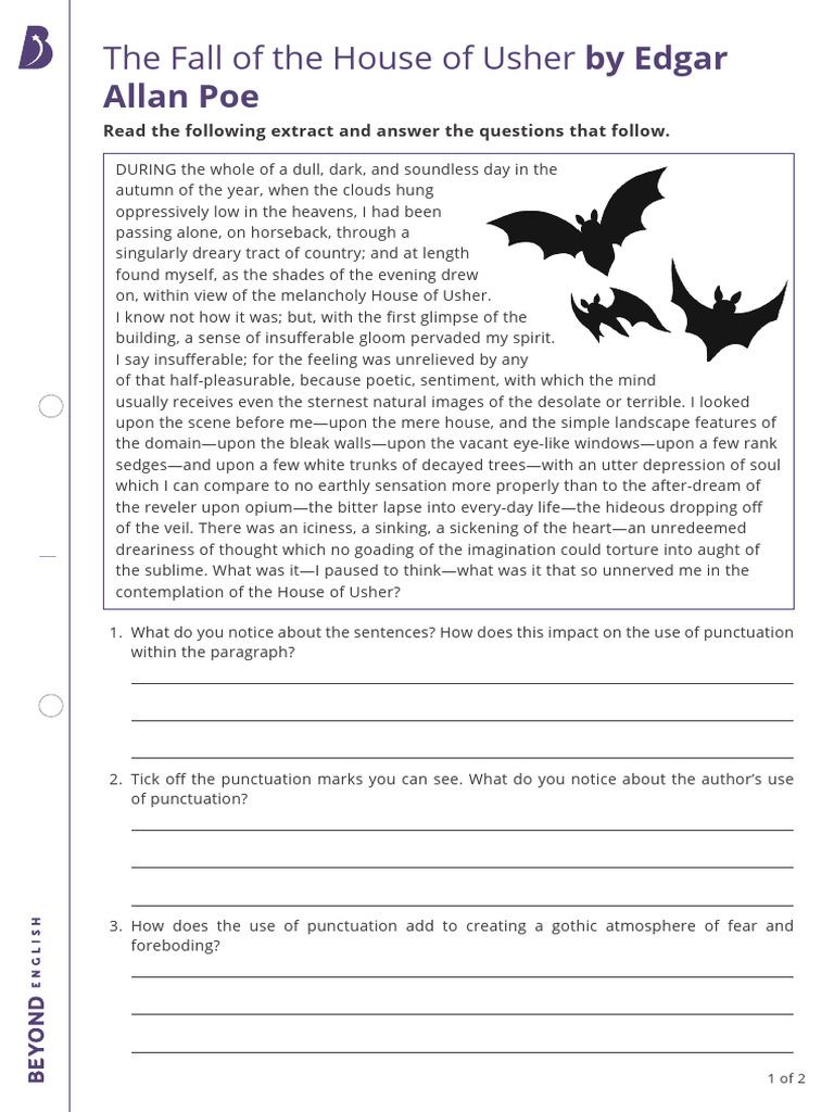 t3 e 592 Punctuation For Effect Extract For Analysis Activity Sheet ...