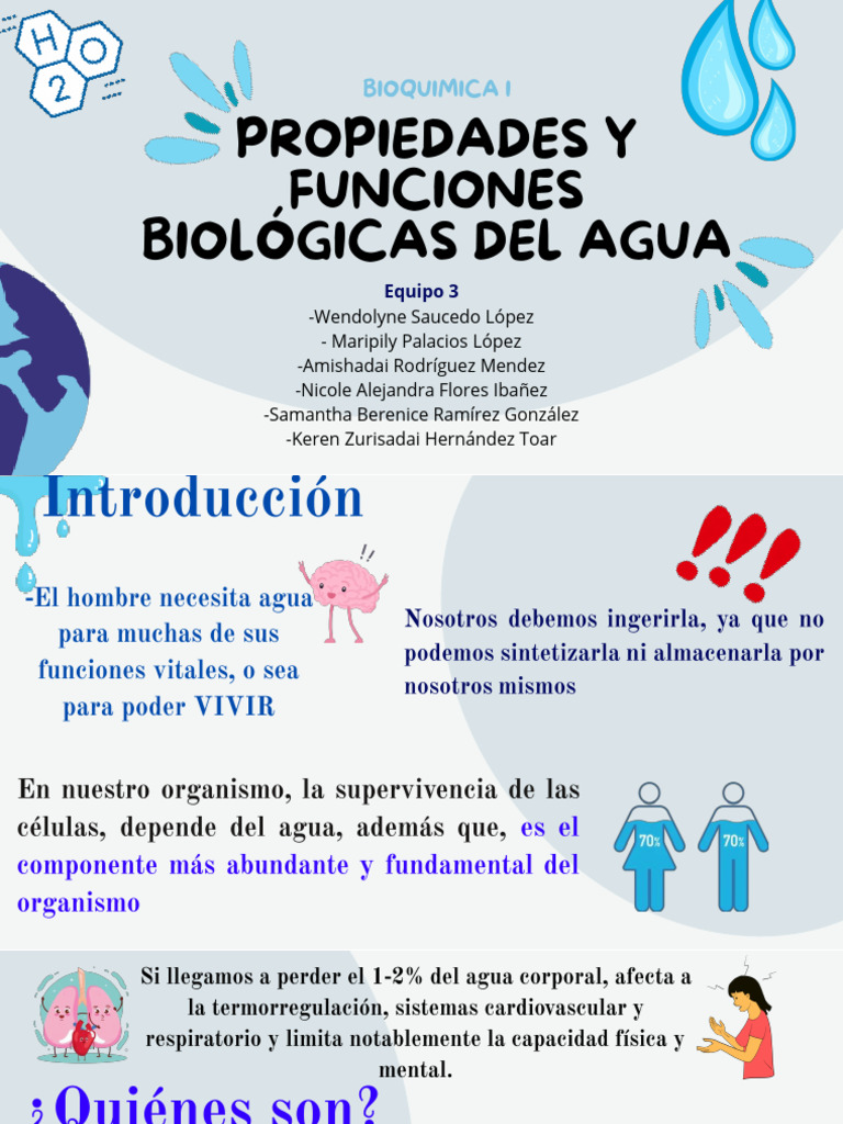 Propiedades y Funciones Biológicas de Agua | PDF