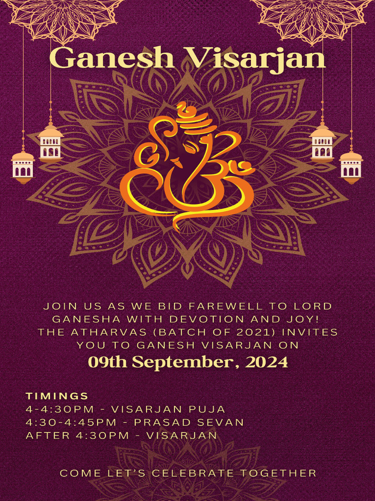 Ganesh Visarjan Invitation PDF | PDF