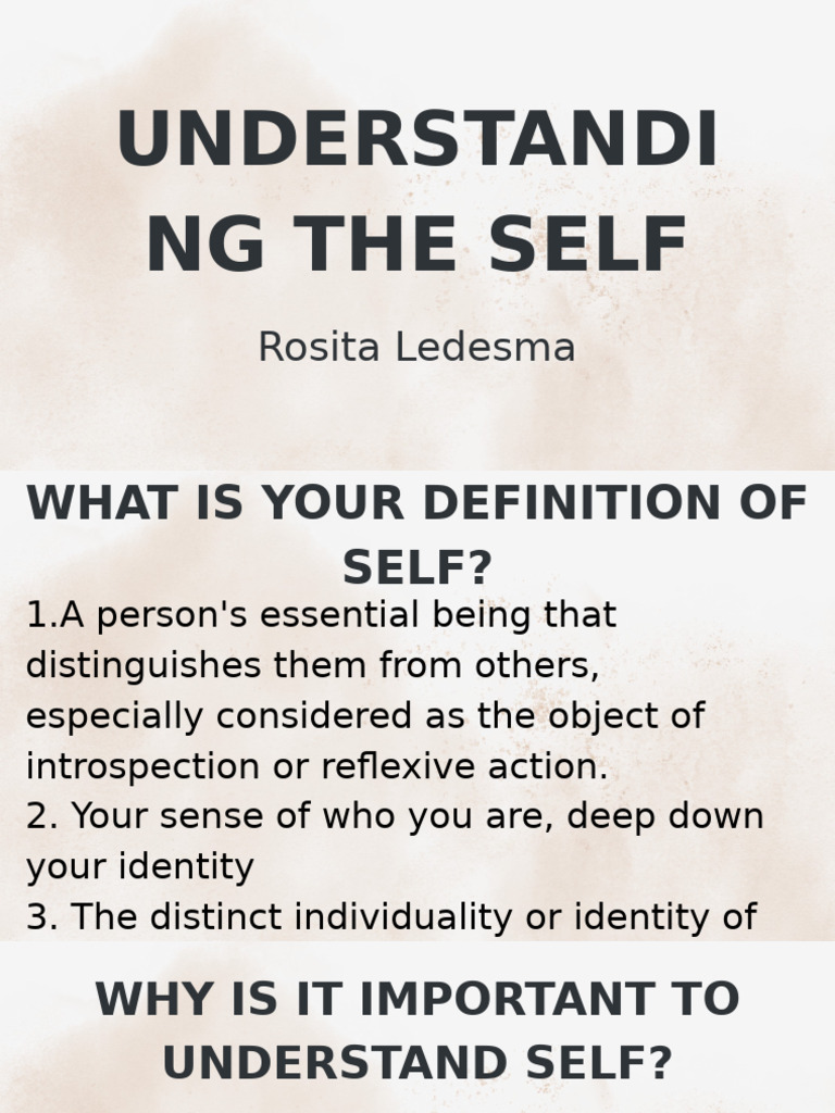 Understanding The Self | PDF