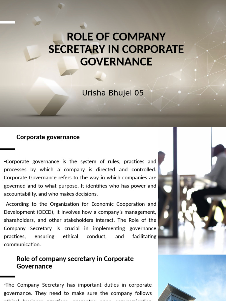 Company Secretary's Role in Governance | PDF | Governance | Finance ...