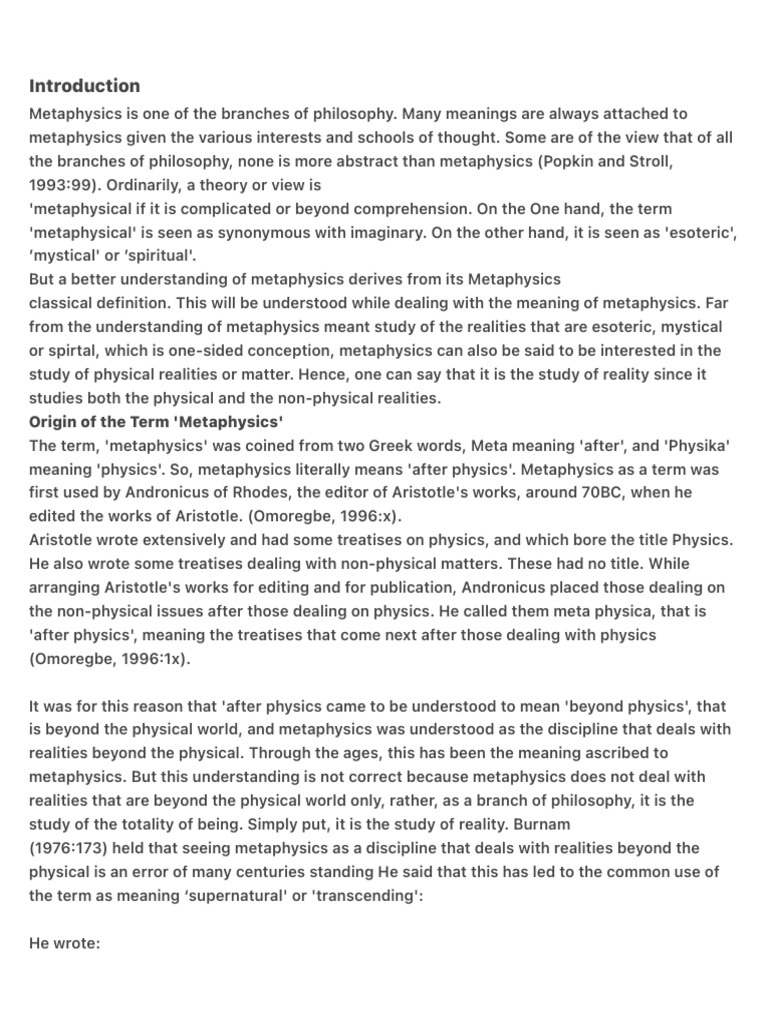 Metaphysics PDF | PDF