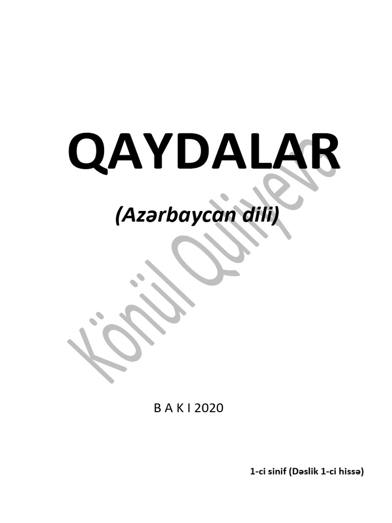QAYDALAR 1-ci sinif | PDF