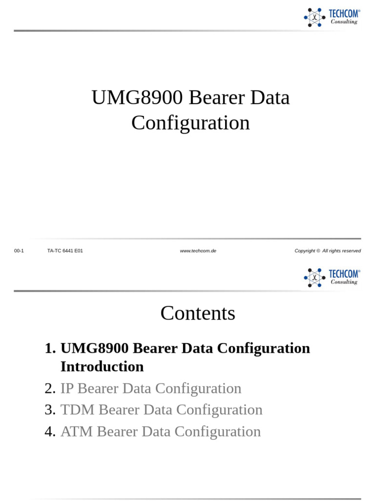 10 UMG8900 Bearer Data Configuration | PDF