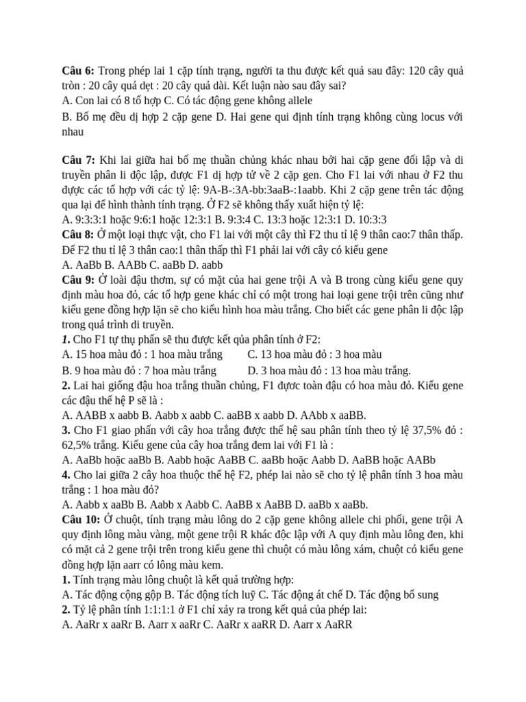 Tương Tác Gen | PDF