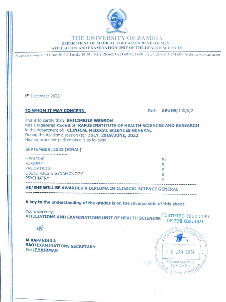 Certified Transcript | PDF