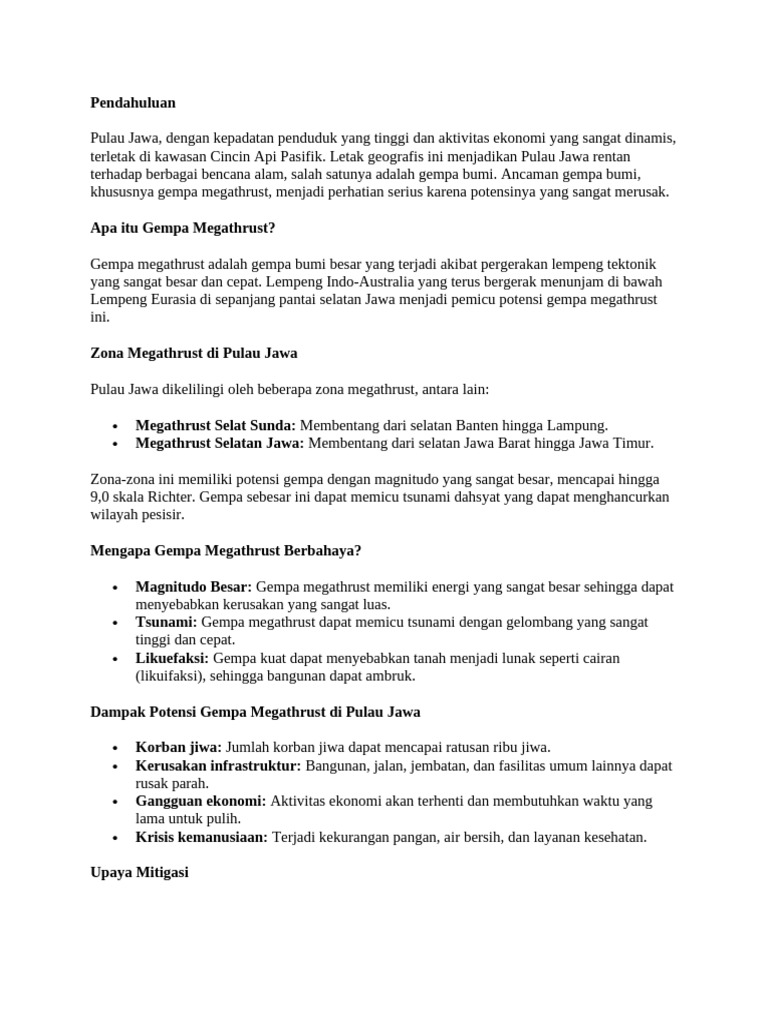 Potensi Gempa Megatrust | PDF