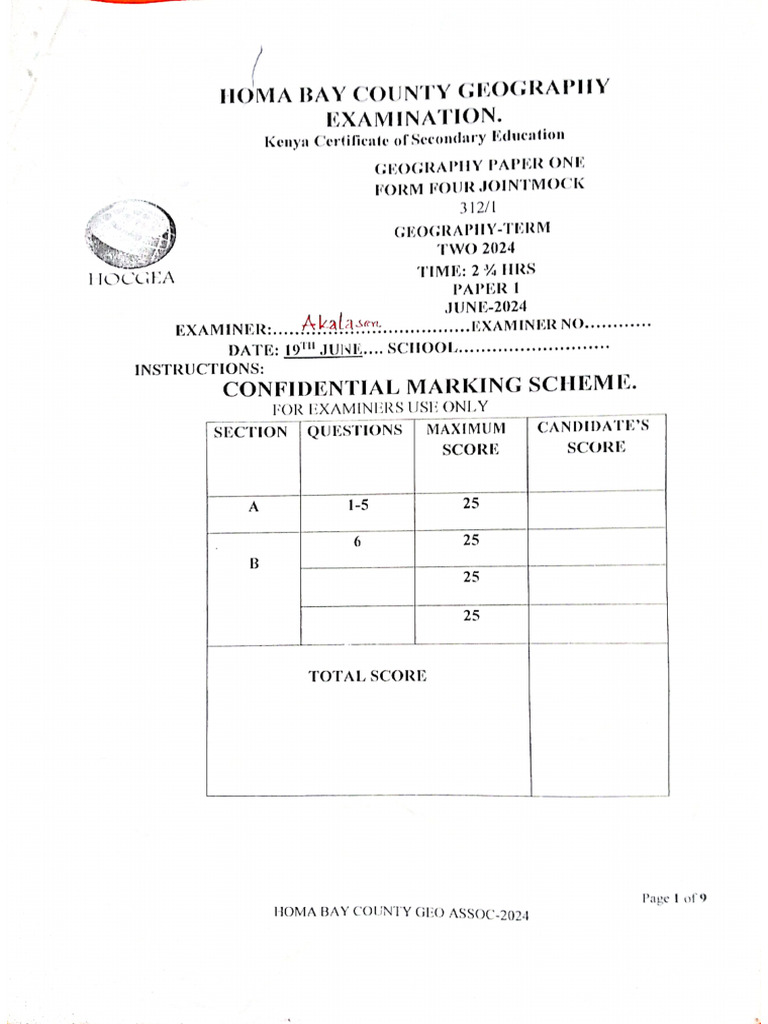 HOCGEA T2 P1 MS-2024(1) | PDF
