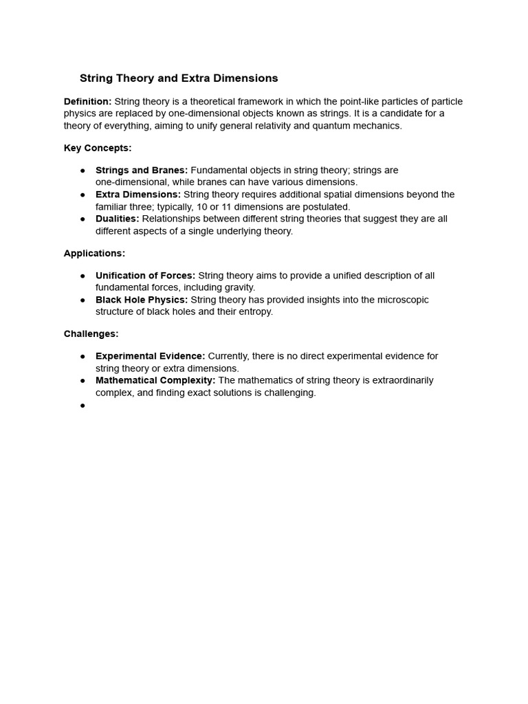 String Theory and Extra Dimensions | PDF