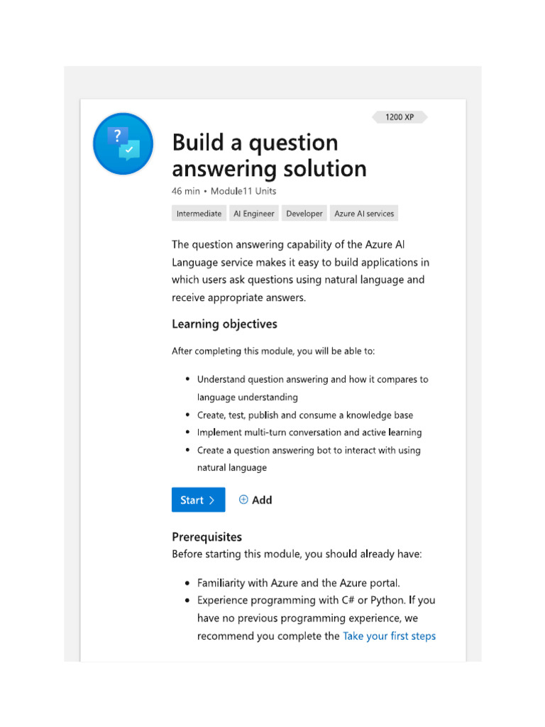 Build A Question Answering Solution | PDF