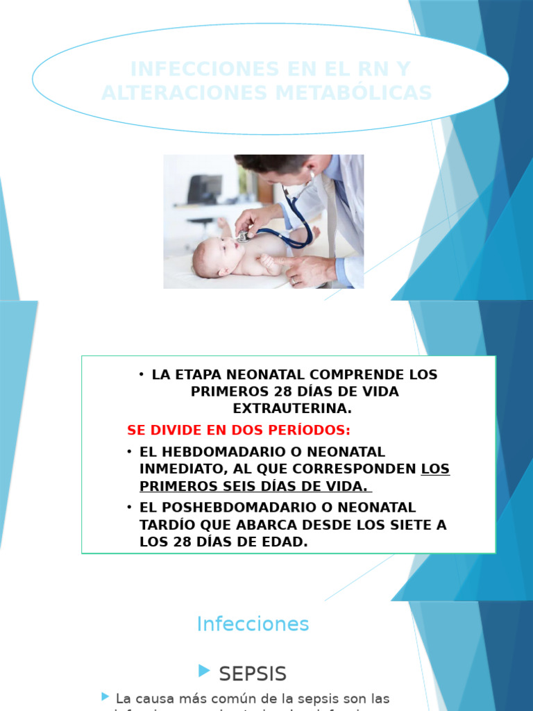 Infecciones en El RN y Alteraciones Metabólicas | PDF