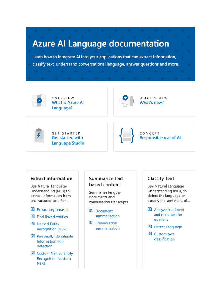 Azure AI Language Documentation | PDF