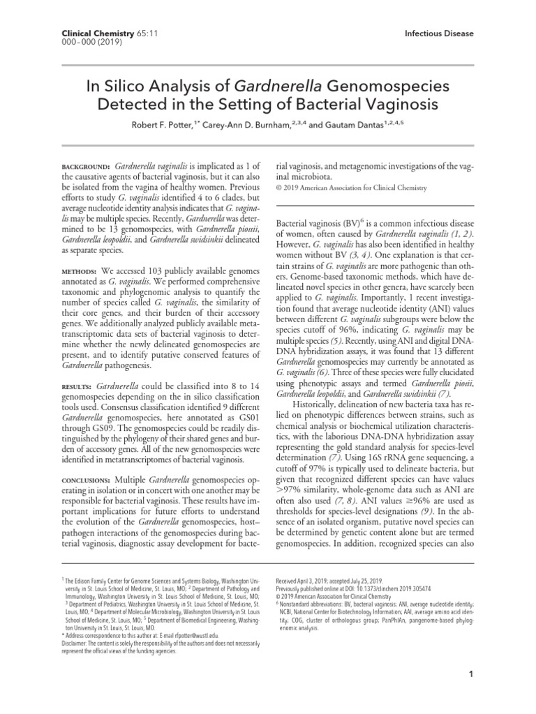 Gardnerella Vaginalis | PDF