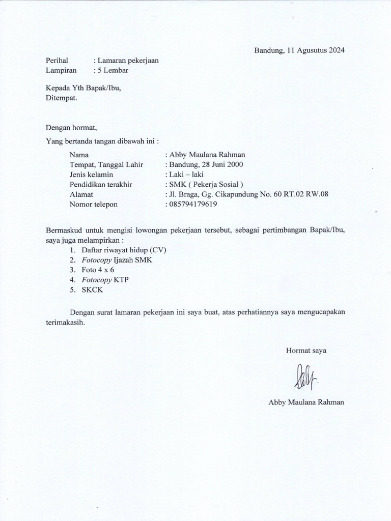 Lamaran Baru Merged | PDF