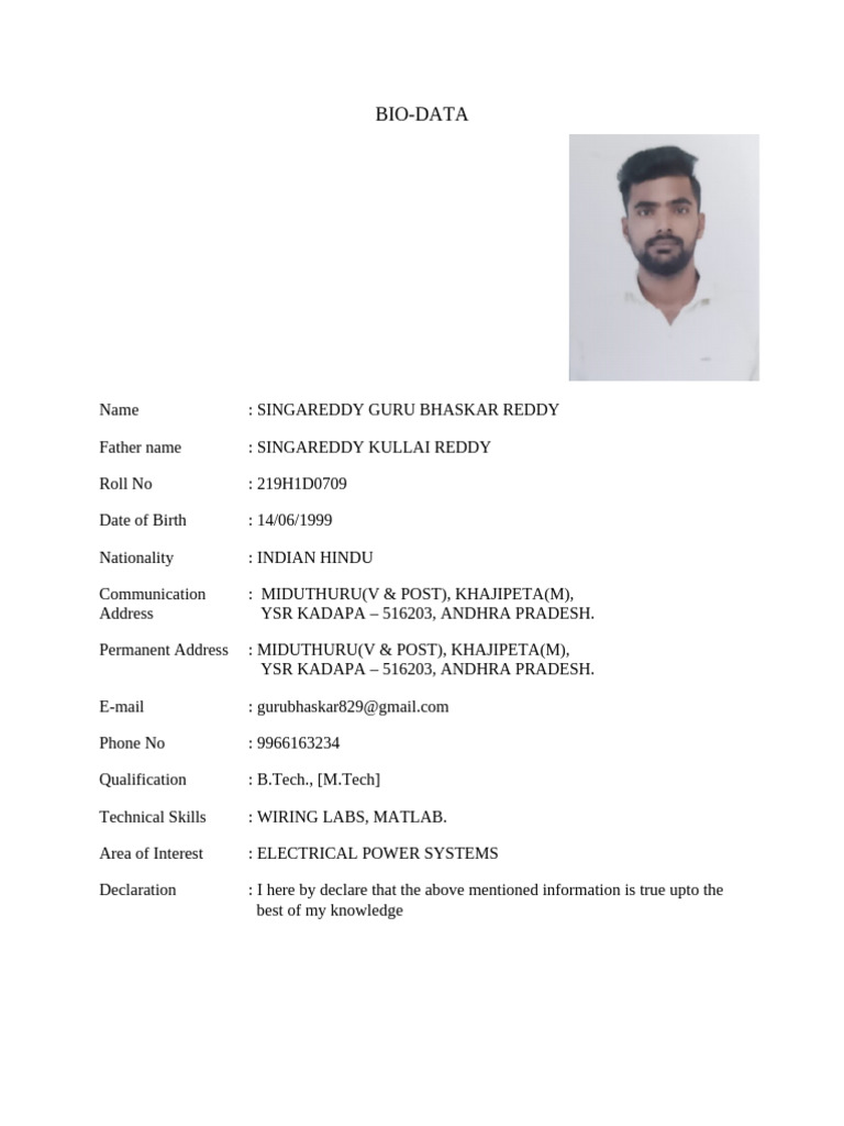 Biodata | PDF