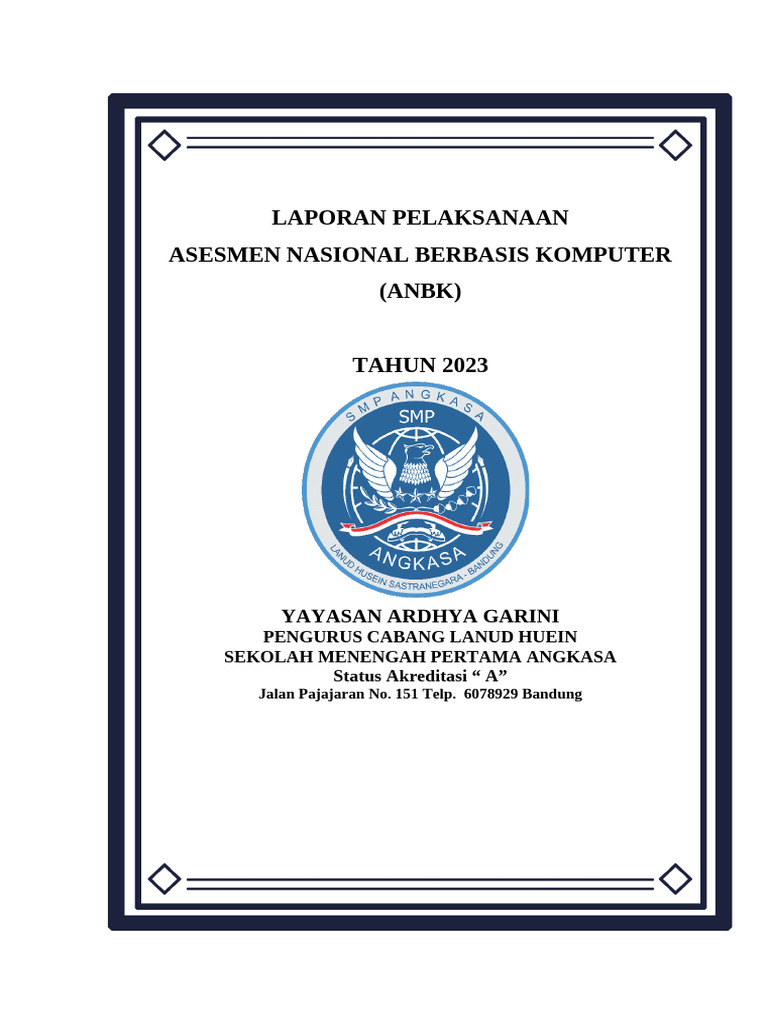 Laporan Pelaksanaan Anbk 2024-2025 | PDF