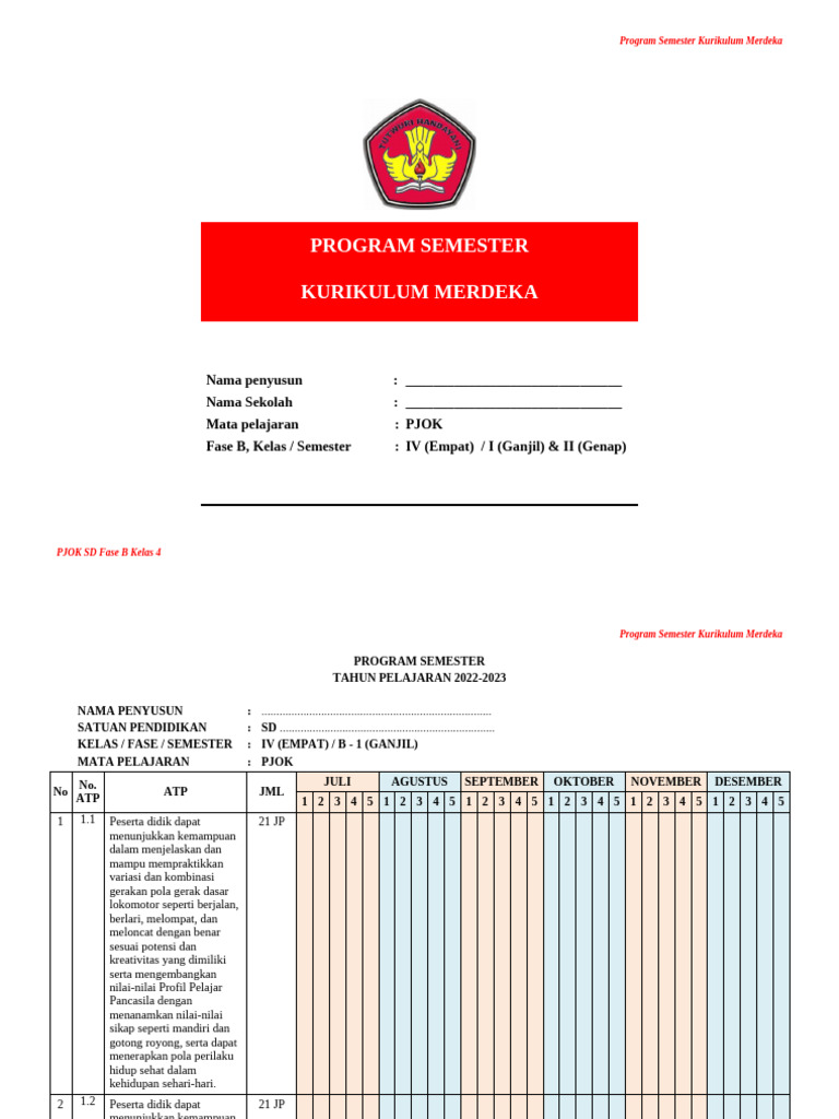 Prosem Pjok 4 | PDF
