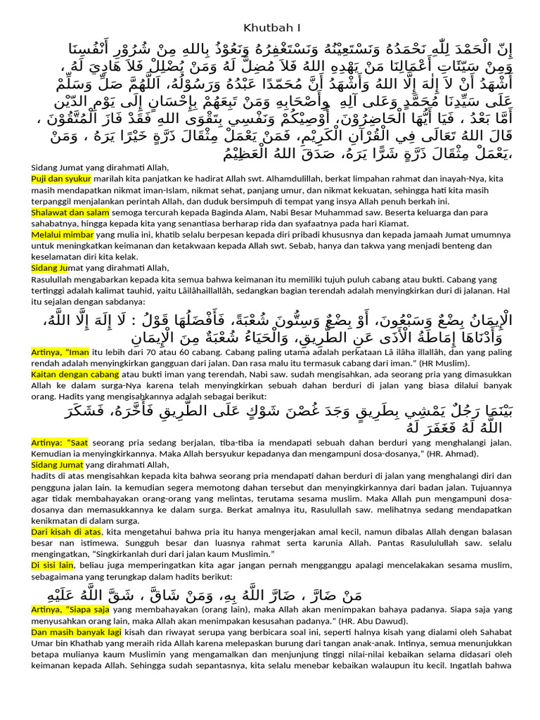 Khutbah I 4 Ags 2024 | PDF