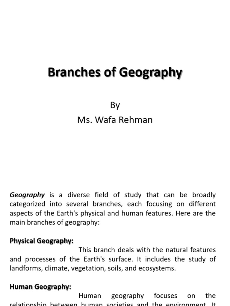 Branches of Geography | PDF